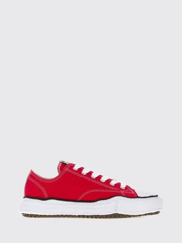 Mihara Yasuhiro Peterson Cotton Canvas Lace Up Sneakers - Red