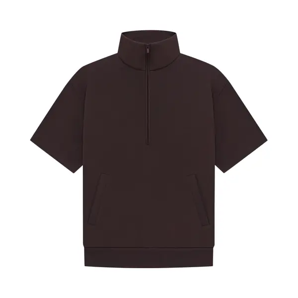 Fear Of God Half Zip Stand Collar Shirt - Brown