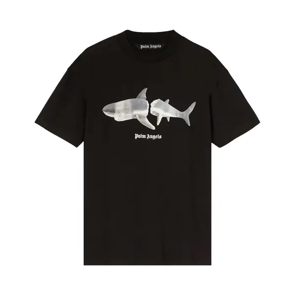 Palm Angels Shark Classic Tee /white - Black