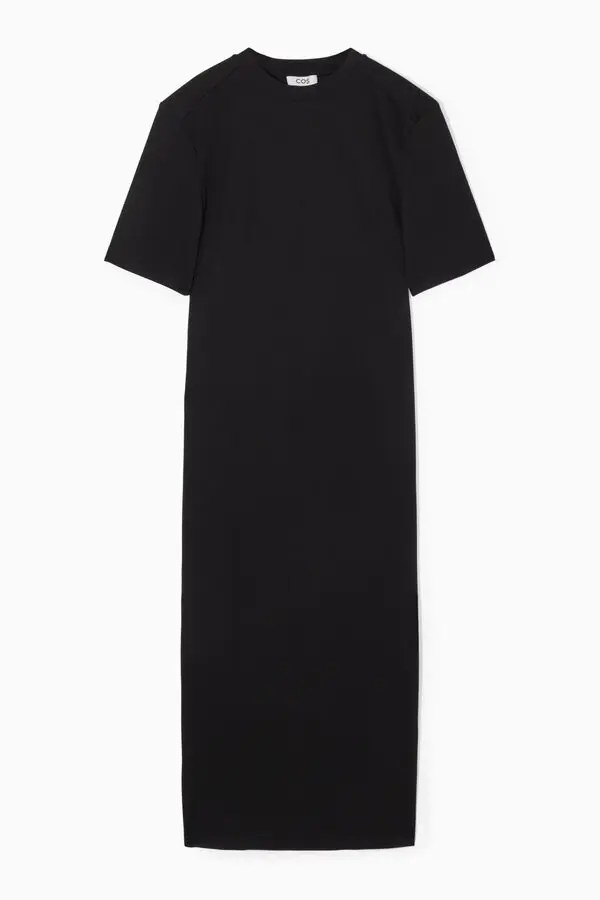 ribbed knit midi dress Ivory Ribbed Knit Midi Dress