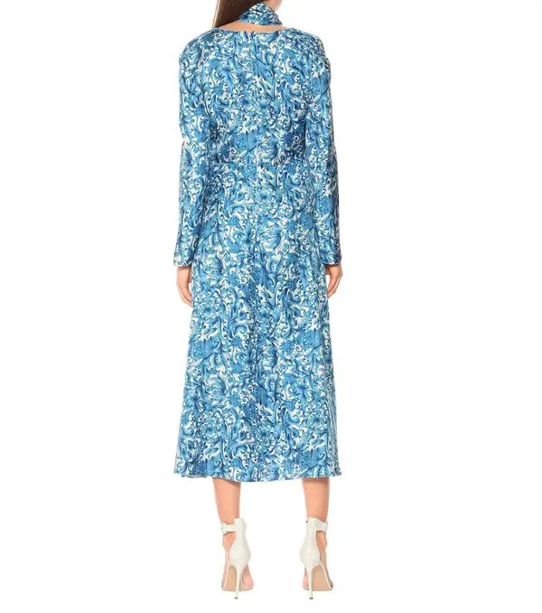 Valentino Garavani Printed Silk-twill Midi Dress