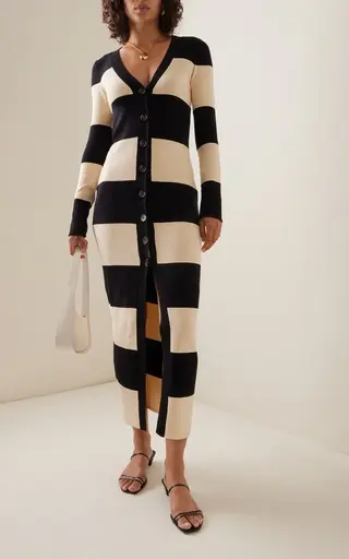 Posse Exclusive Theo D Jersey Maxi Cardigan Dress S In Stripe - 40% Off |  Editorialist
