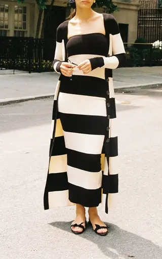 Posse Exclusive Theo D Jersey Maxi Cardigan Dress S In Stripe - 40% Off |  Editorialist