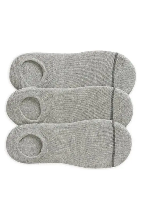 Nordstrom 3-pack Everyday No Show Socks - Light Grey Heather