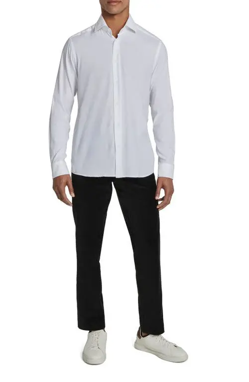 JACK VICTOR Aurelio Cotton & Silk Blend Dress Shirt