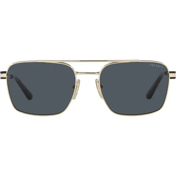 Prada 55mm Polarized Sunglasses - Pale Gold