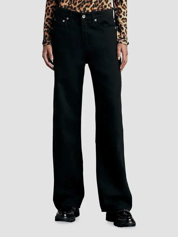 Rag & Bone Featherweight Logan Wide-leg Pant - Black