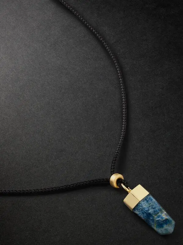 Jacquie Aiche Gold, Chrysocolla And Cord Necklace - Blue