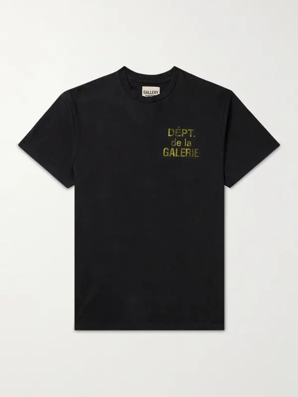 GALLERY DEPT. French Logo-print Cotton-jersey T-shirt - Black