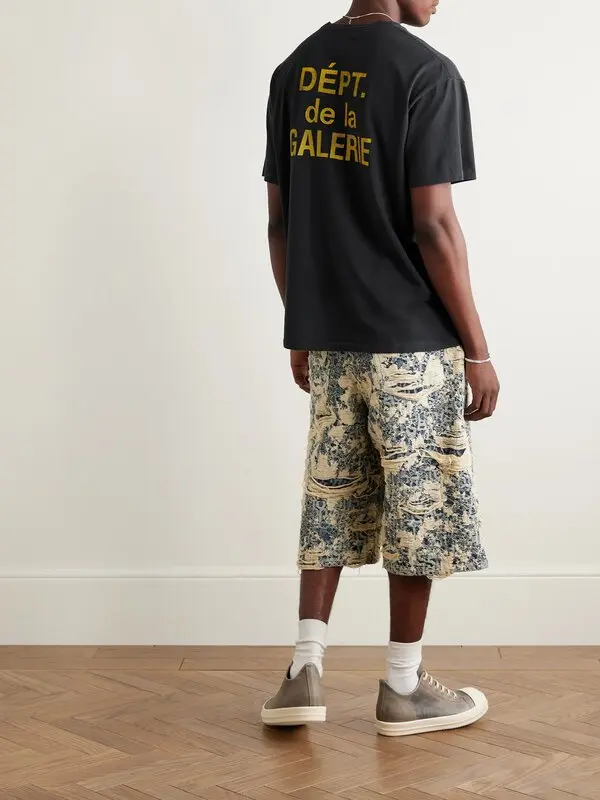 GALLERY DEPT. French Logo-print Cotton-jersey T-shirt - Black