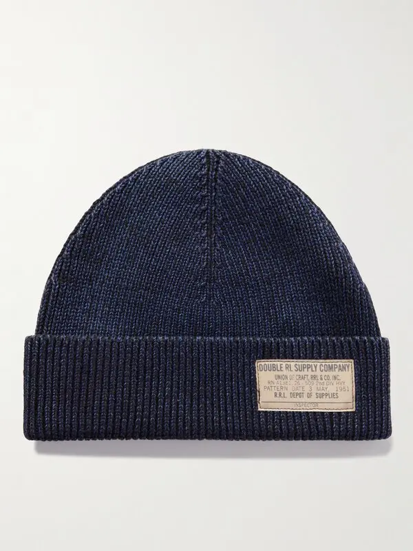 Ralph Lauren Logo-appliquéd Ribbed Cotton Beanie