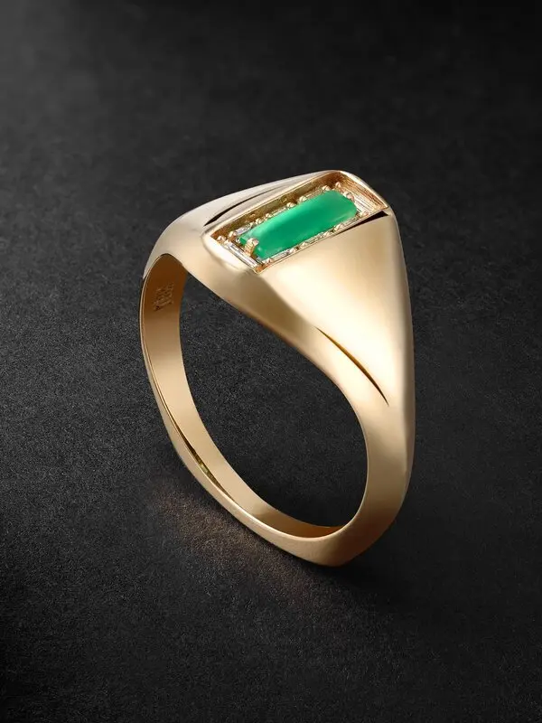 SUZANNE KALAN 18-karat Gold, Chalcedony And Diamond Ring - Green