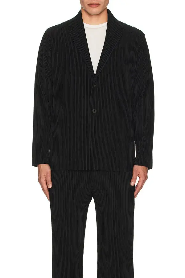 Issey Miyake Ribbed Plisse Blazer