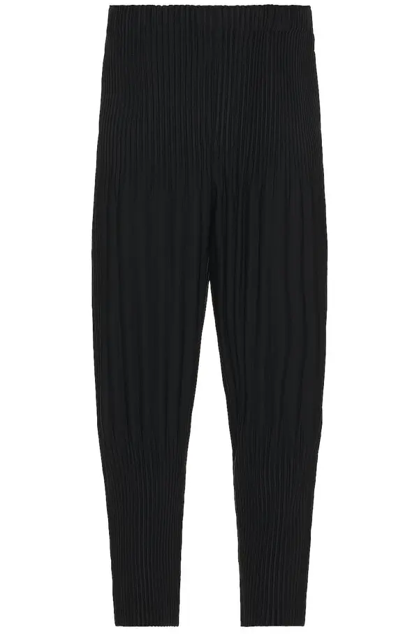 Issey Miyake Ribbed Plisse Trousers - Black