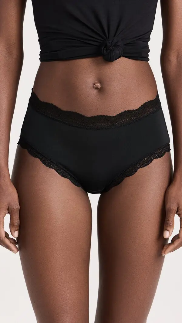 STRIPE & STARE High Rise Knickers 4 Pack - Black