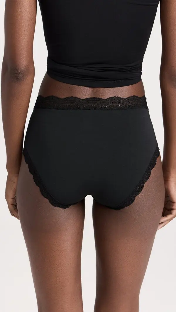 STRIPE & STARE High Rise Knickers 4 Pack - Black