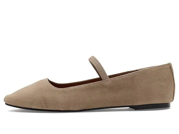 Madewell Suede Ballet Flats With Elastic Strap - Brown