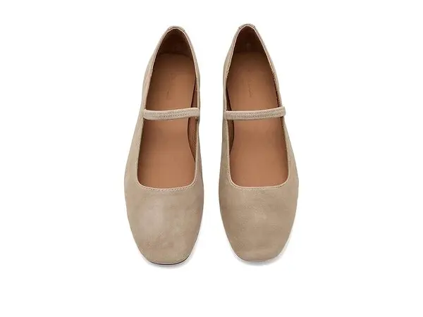 Madewell Suede Ballet Flats With Elastic Strap - Brown
