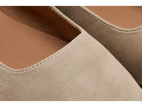 Madewell Suede Ballet Flats With Elastic Strap - Brown
