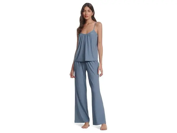 Eberjey The Tencel Modal Cami Pants Pajama Set Pajama Sets Nordic Stripes Vista/ Ivory - Blue
