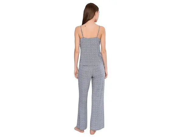 Eberjey The Tencel Modal Cami Pants Pajama Set Pajama Sets Duo Stripe Holly Red - Gray