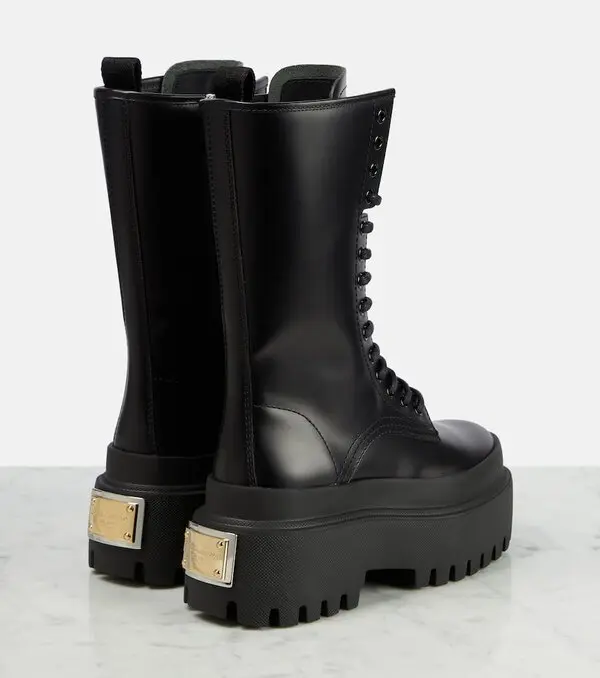 Dolce & Gabbana Leather Platform Combat Boots
