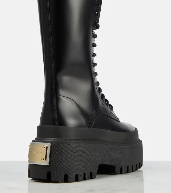 Dolce & Gabbana Leather Platform Combat Boots