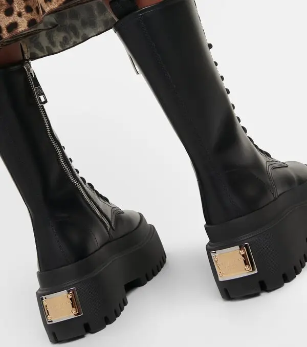 Dolce & Gabbana Leather Platform Combat Boots