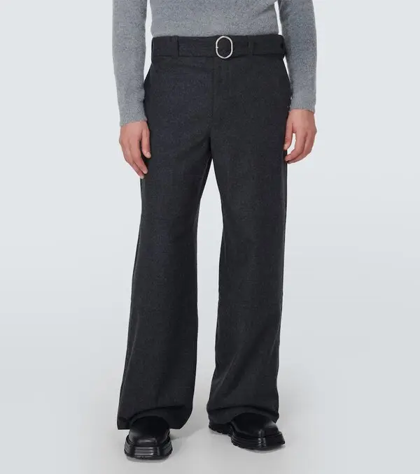 JIL SANDER Wide-leg Virgin Wool Pants