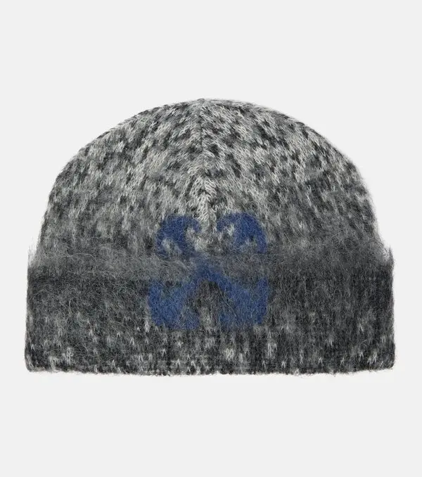 Off-White Label Mohair-blend Beanie - Grey