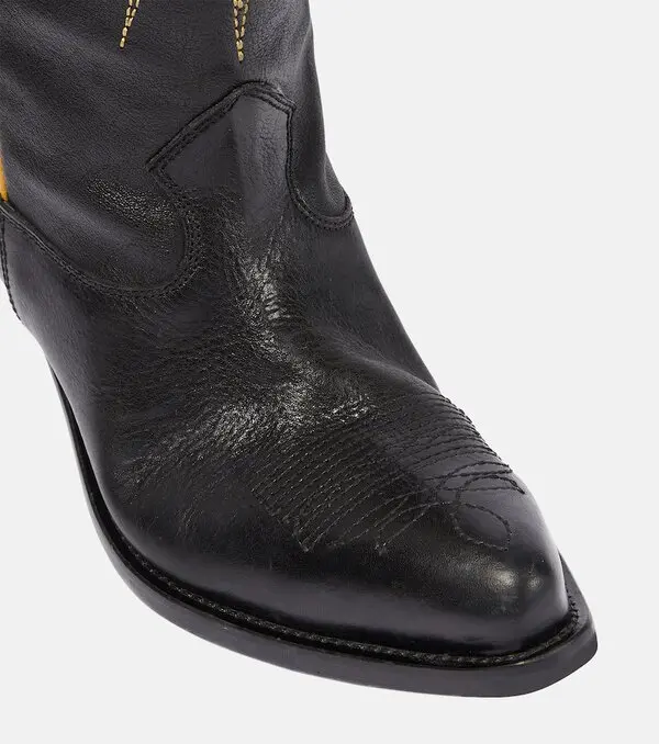 GOLDEN GOOSE Embroidered Leather Cowboy Boots