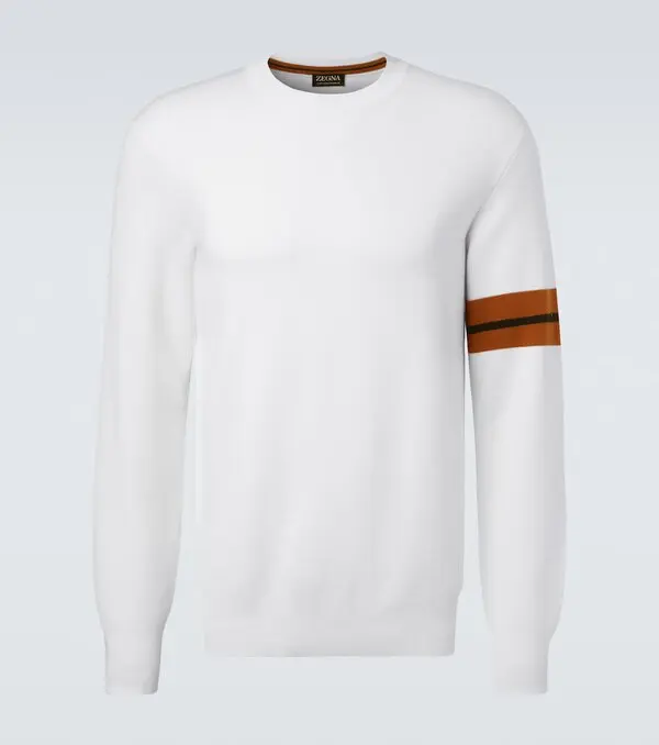 Zegna Ribbed-knit Wool Sweater - White