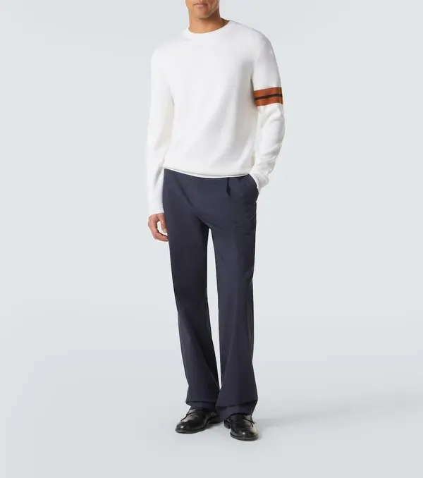 Zegna Ribbed-knit Wool Sweater - White