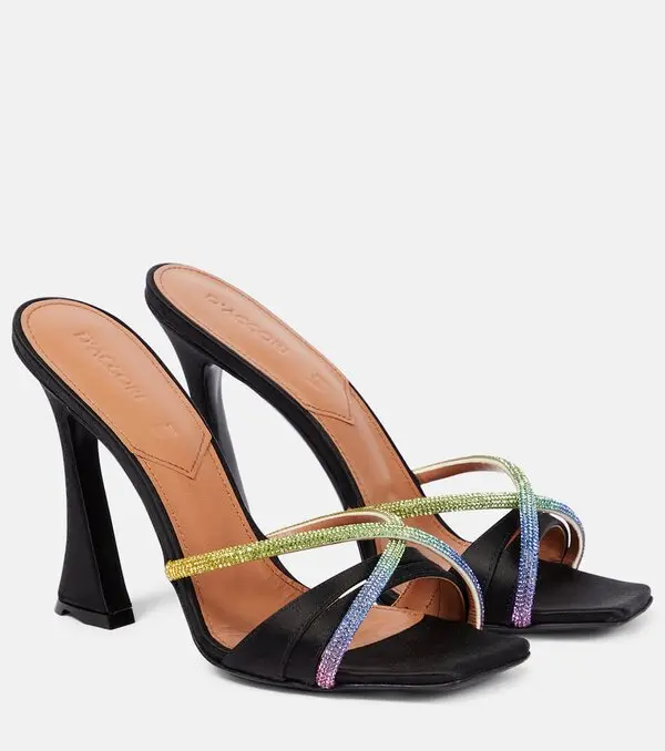 D'ACCORI Lust Embellished Satin Mules