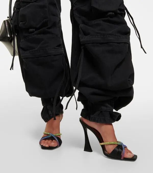D'ACCORI Lust Embellished Satin Mules