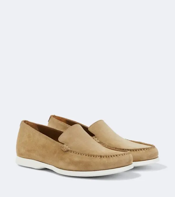 Manolo Blahnik Monaco Suede Loafers - Beige