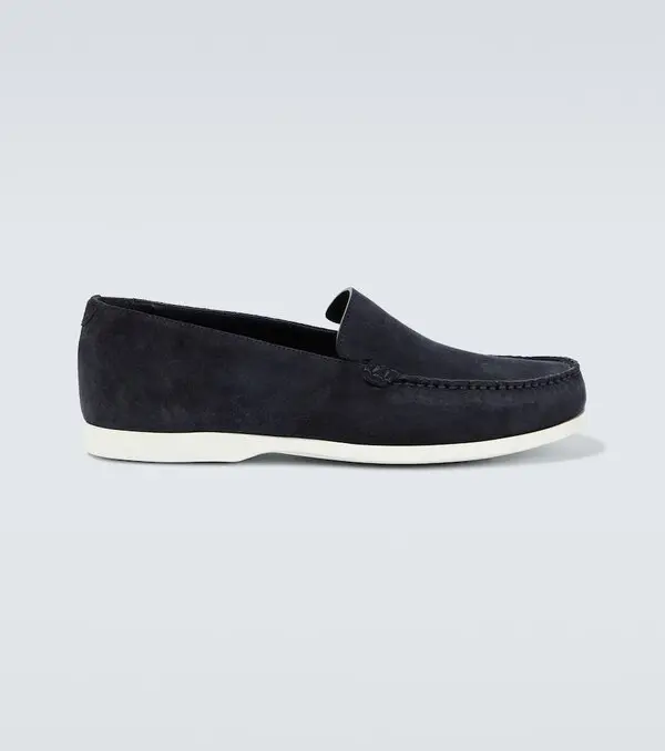 Manolo Blahnik Monaco Suede Loafers - Blue
