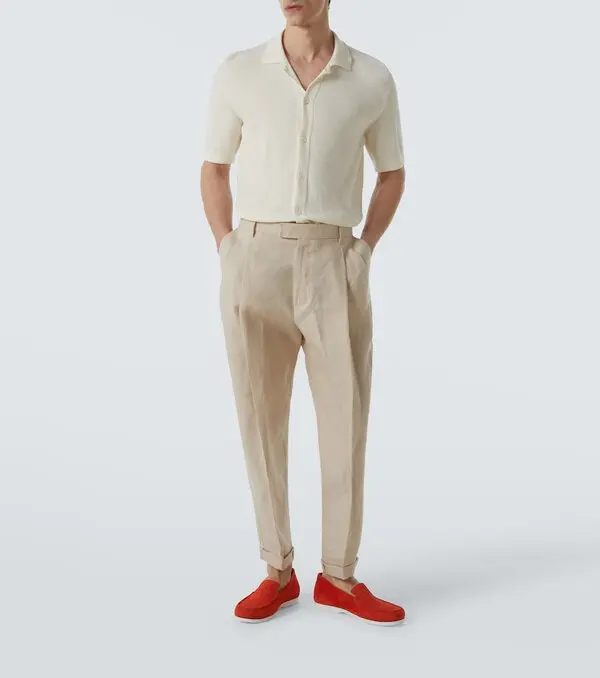 Manolo Blahnik Monaco Suede Loafers - Red