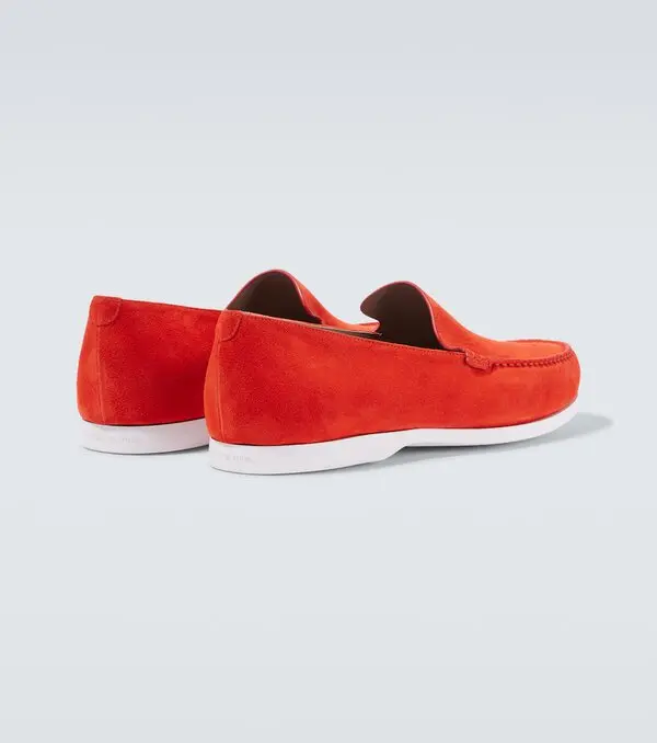 Manolo Blahnik Monaco Suede Loafers - Red