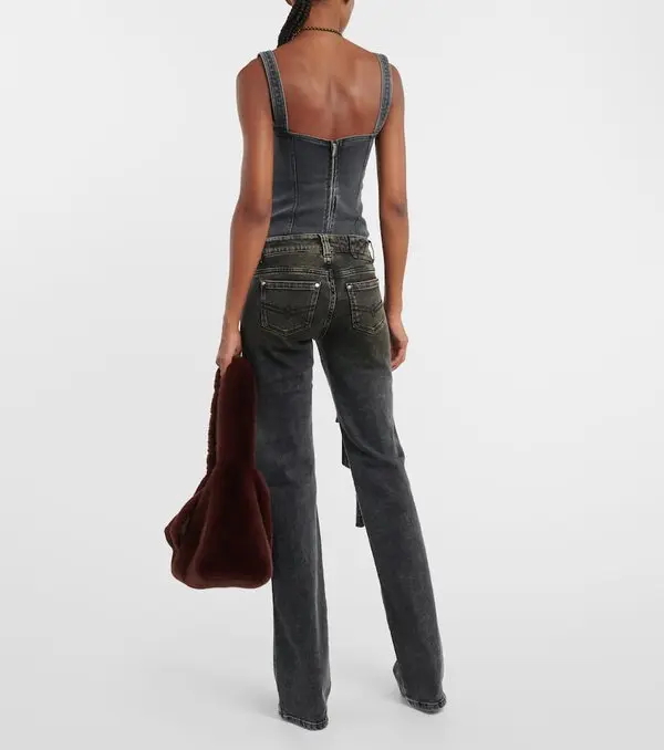 Blumarine Low-rise Denim Cargo Pants