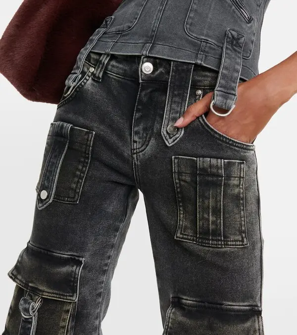 Blumarine Low-rise Denim Cargo Pants