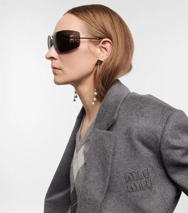 Miu Miu Logo Rectangle Sunglasses