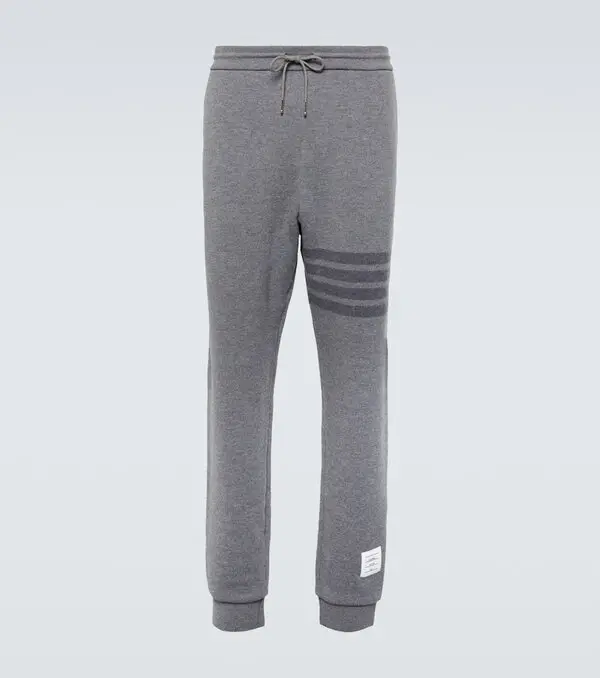 Thom Browne 4-bar Wool-blend Sweatpants - Grey