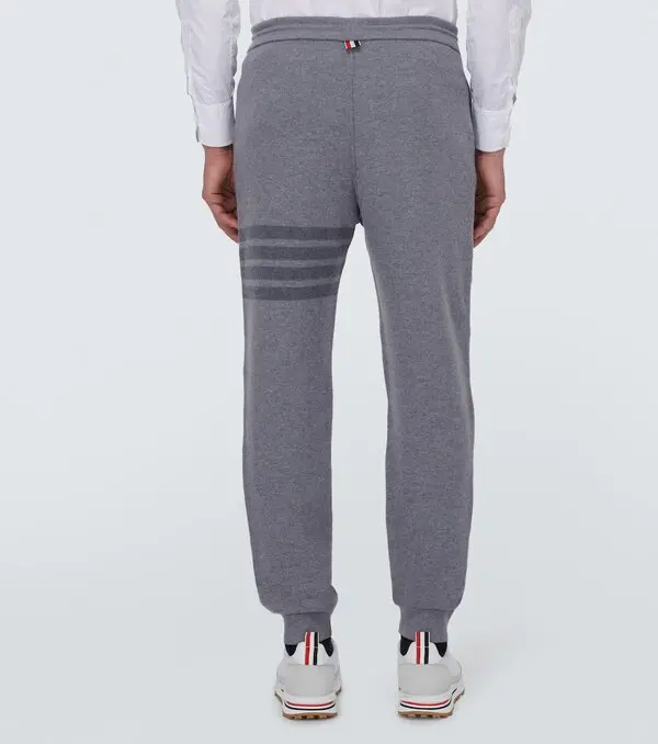 Thom Browne 4-bar Wool-blend Sweatpants - Grey