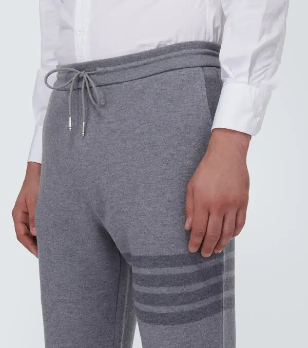 Thom Browne 4-bar Wool-blend Sweatpants - Grey