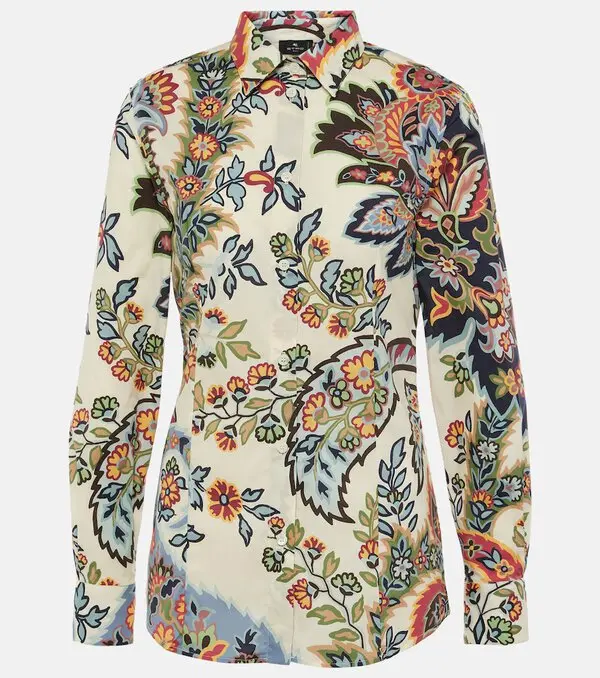Etro Floral Cotton-blend Shirt - Multicoloured