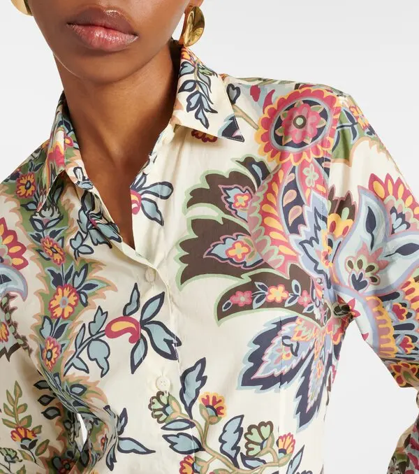 Etro Floral Cotton-blend Shirt - Multicoloured