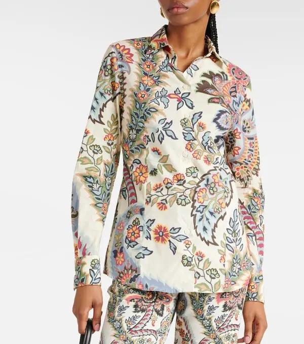 Etro Floral Cotton-blend Shirt - Multicoloured