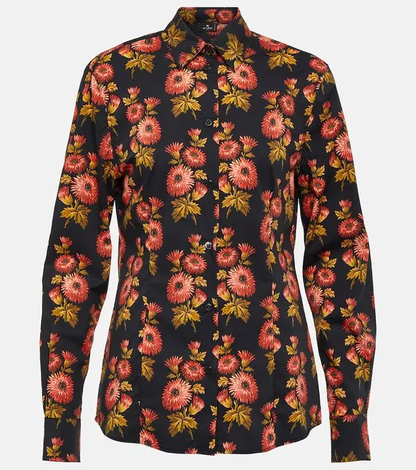 Etro Floral Cotton-blend Shirt - Multicoloured