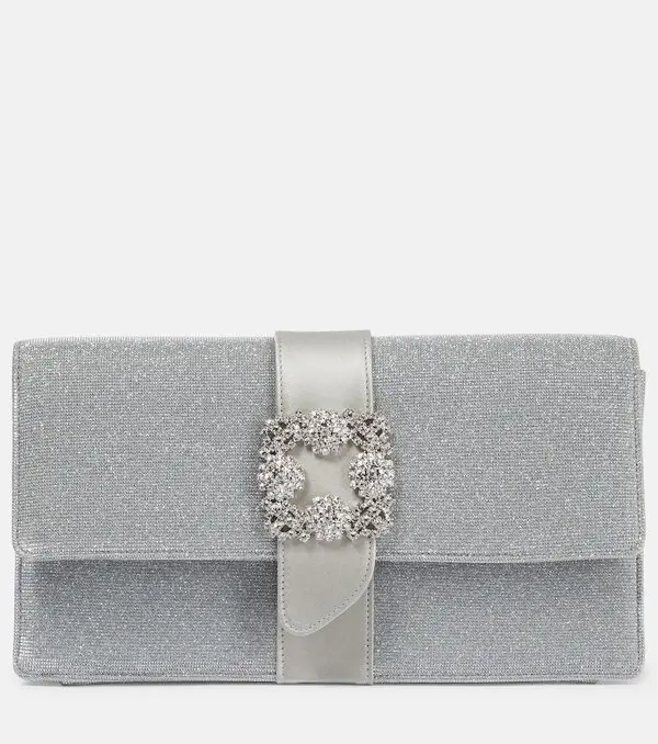 Manolo Blahnik Capri Embellished Clutch - Metallic